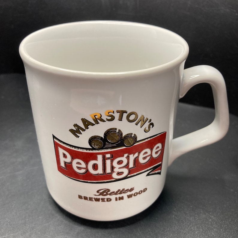 Vintage Marston’s Pedigree Beer Better Brewed in Wood Ceramic Mug Made ...
