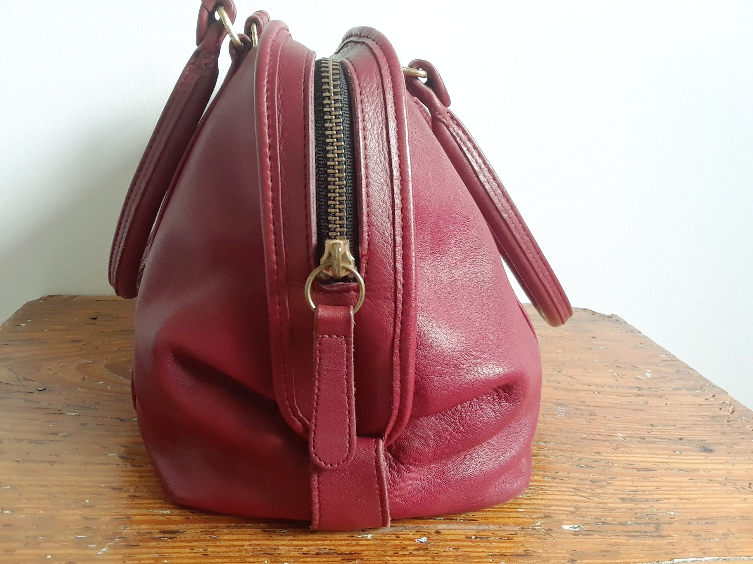 Vintage Coach Soft Satchel 4055 Red Leather Doctor's - Etsy