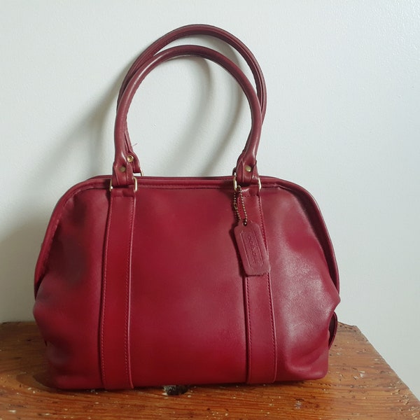 Red Leather Satchel - Etsy