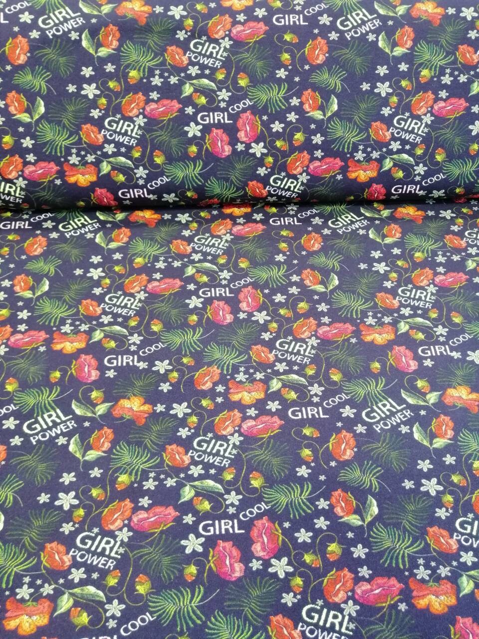 French Terry Girl Power Stick Style Roses | Etsy