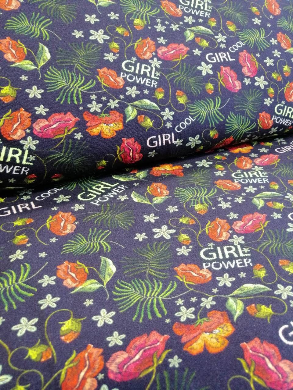 French Terry Girl Power Stick Style Roses | Etsy