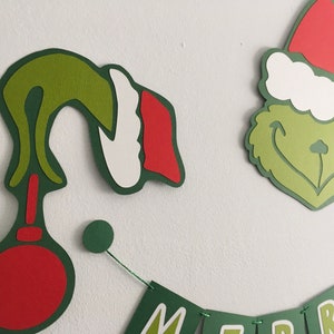 Merry Grinchmas Banner, Grinch Decor, Wall Decoration, Christmas ...