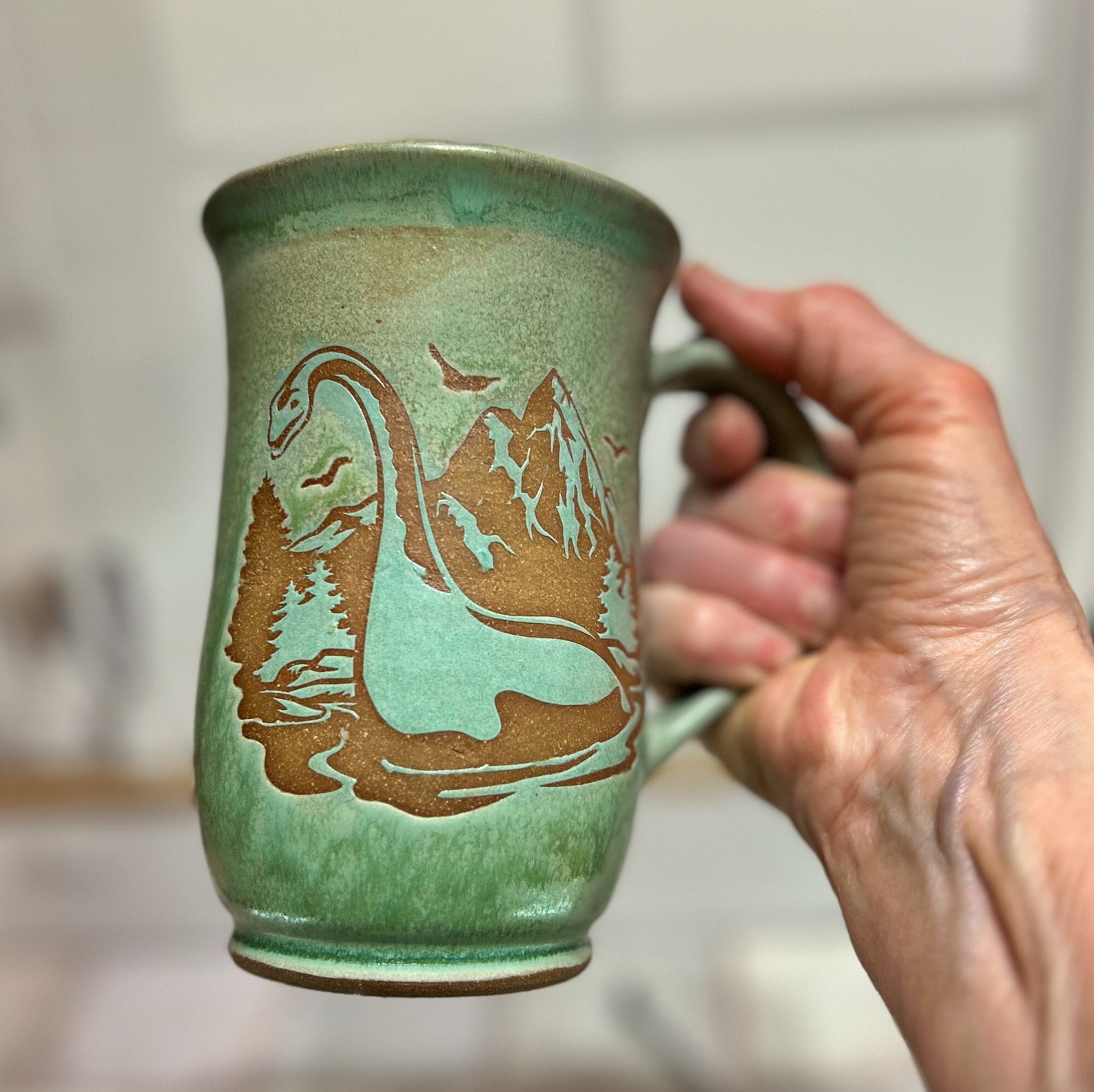 Whimsical Sea Creature Mug - Fun Cryptid Enthusiast Gift - Handmade ...