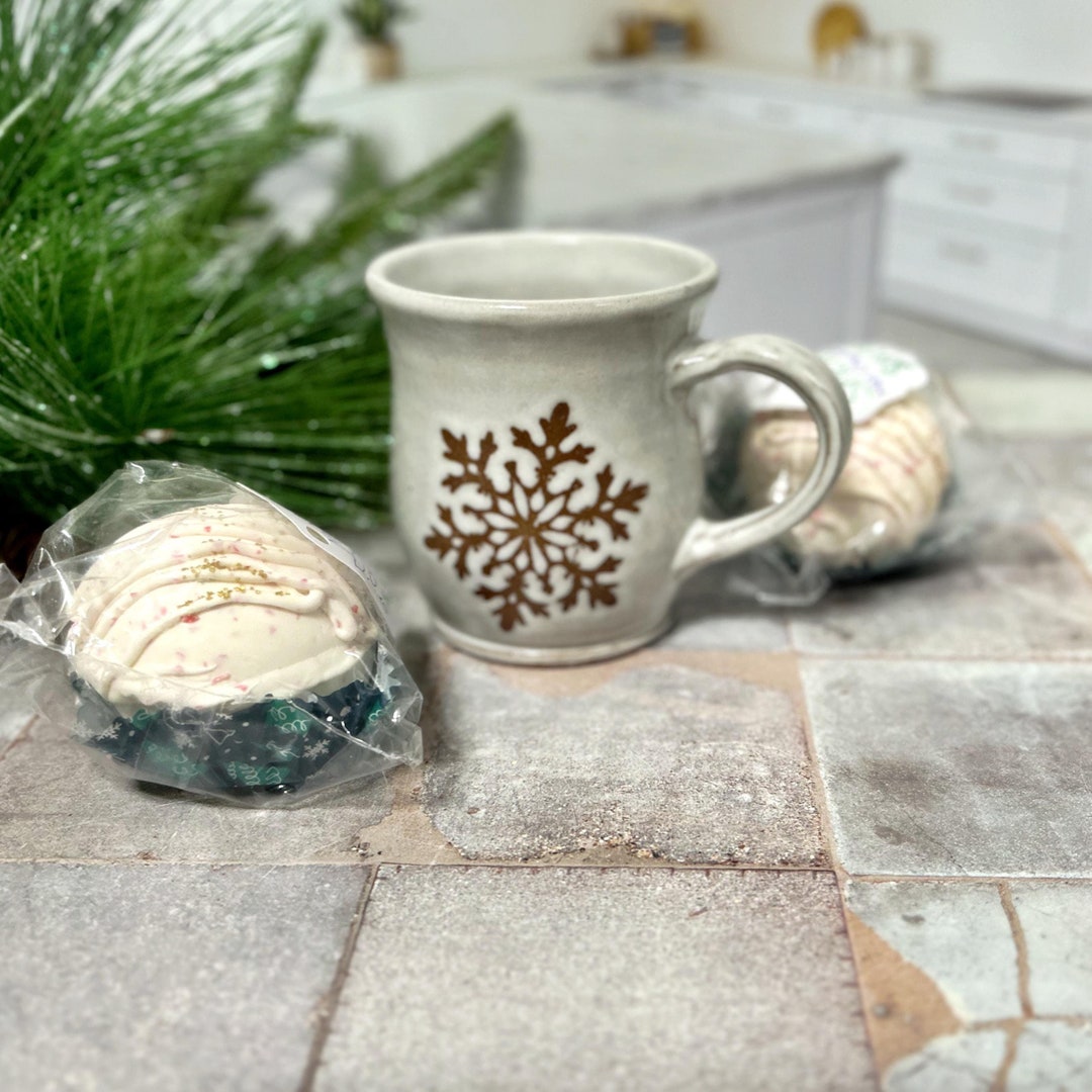 Handmade Snowflakes Stoneware Mug: Winter Coffee Mug - Etsy