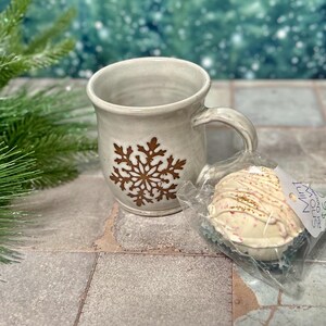 Handmade Snowflakes Stoneware Mug: Winter Coffee Mug - Etsy