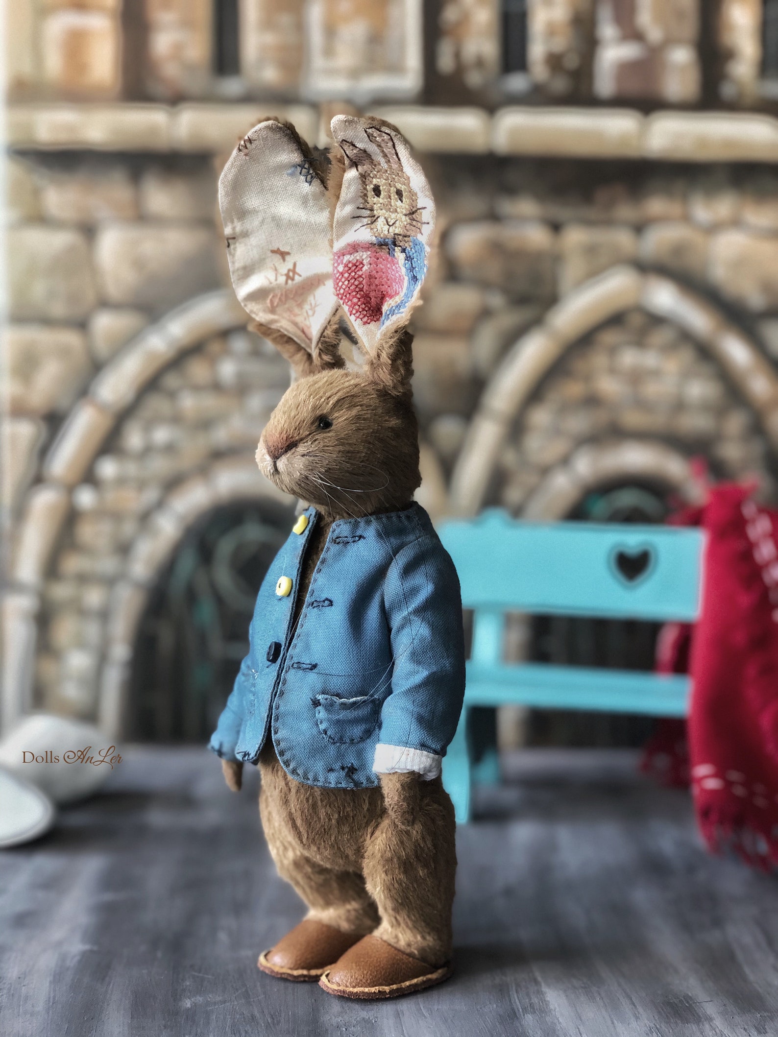 Peter Rabbit Stuffed Bunny Plush Handmade Teddy 26 Cm Vintage | Etsy