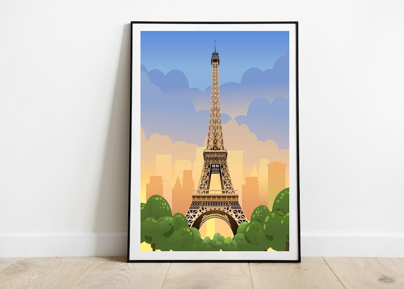 Premium Matte Vertical Posters Eiffel Tower in Paris,sunset on the ...