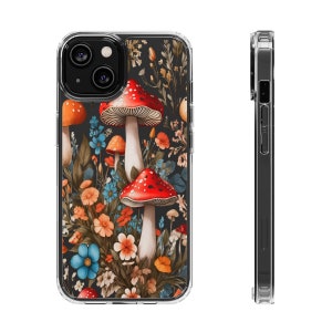 Mushrooms Cottagecore, Aesthetic,clear Case,iphone 14 & Samsung Galaxy,soft Tpu,iphone 12 Pro ...