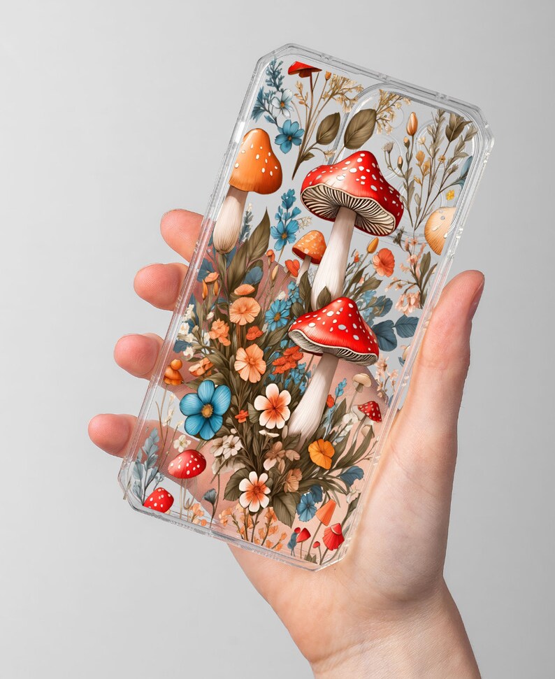 Mushrooms Cottagecore, Aesthetic,clear Case,iphone 14 & Samsung Galaxy,soft Tpu,iphone 12 Pro ...