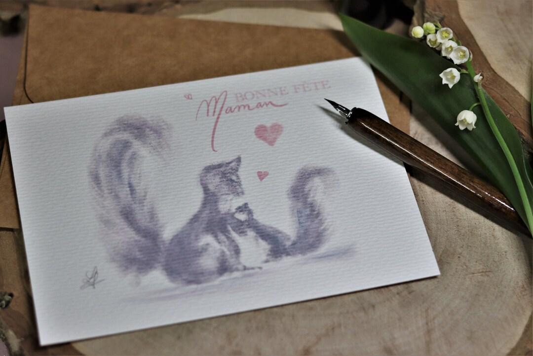 Happy Mother's Day ILLUSTRATED CARD Squirrels 10X15 A6 Mother's Day ...