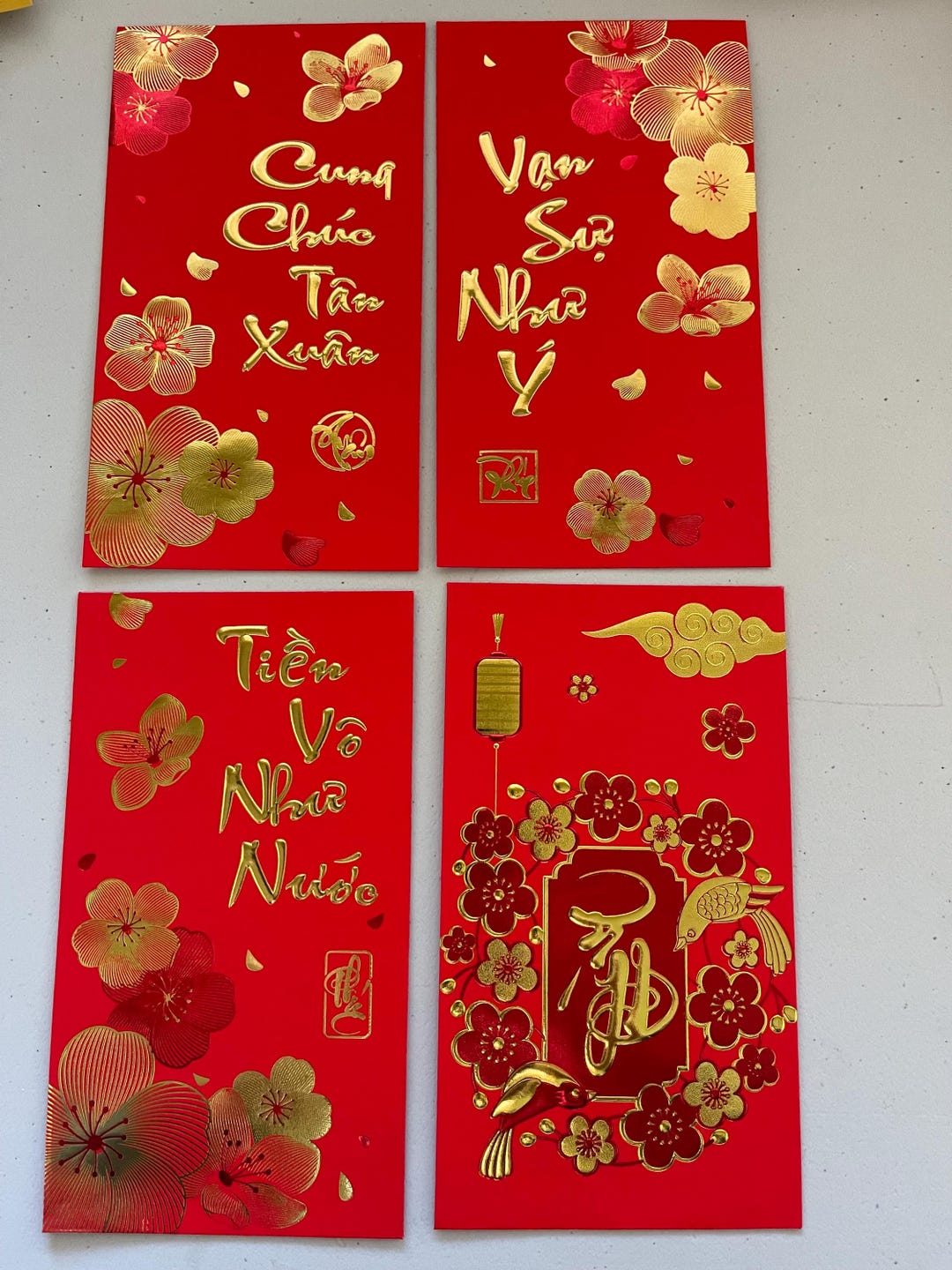 Vietnamese Red Envelopes for Snake Year 2025 . 6 Pieces Set. - Etsy