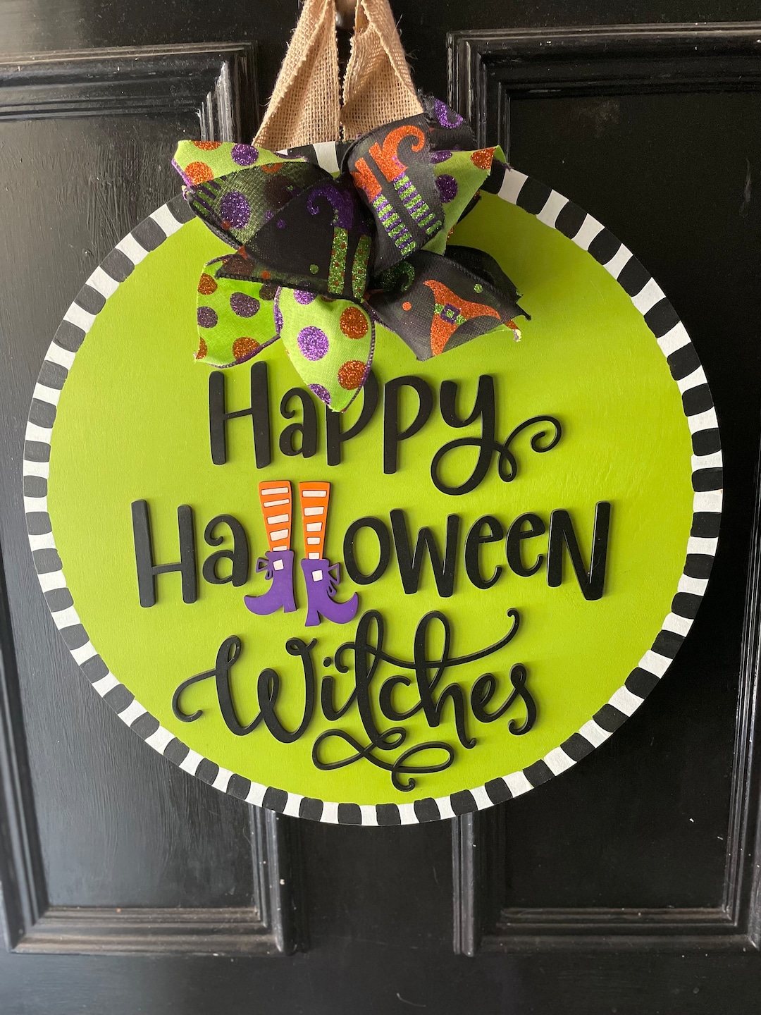 Halloween Door Hanger, Happy Halloween Witches, Witch Door Sign, Witch ...