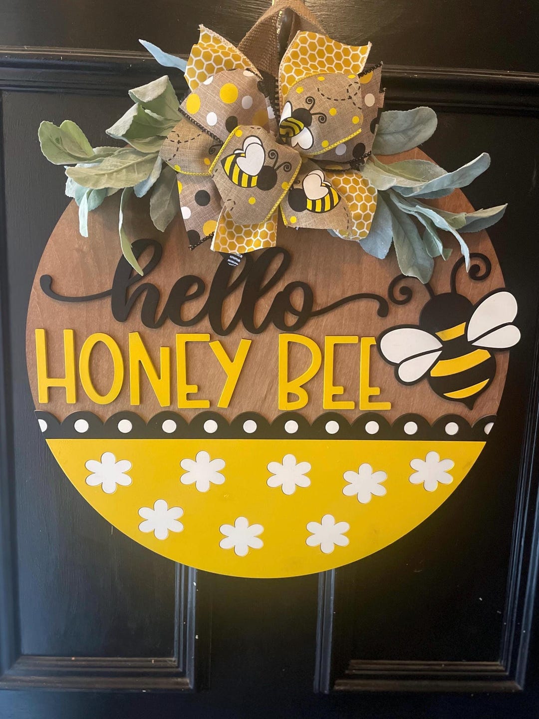 Front Door Decor, Hello Honey Bee, Bee Door Hanger, Bee Lover Gift ...