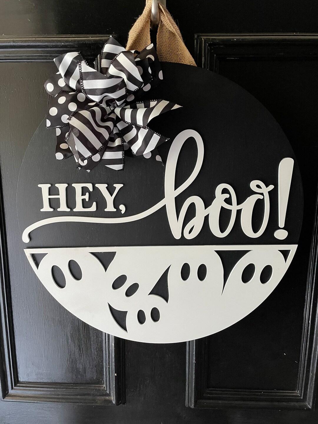 Halloween Door Hanger | Ghost Hey Boo | Ghost Door Decor - Etsy