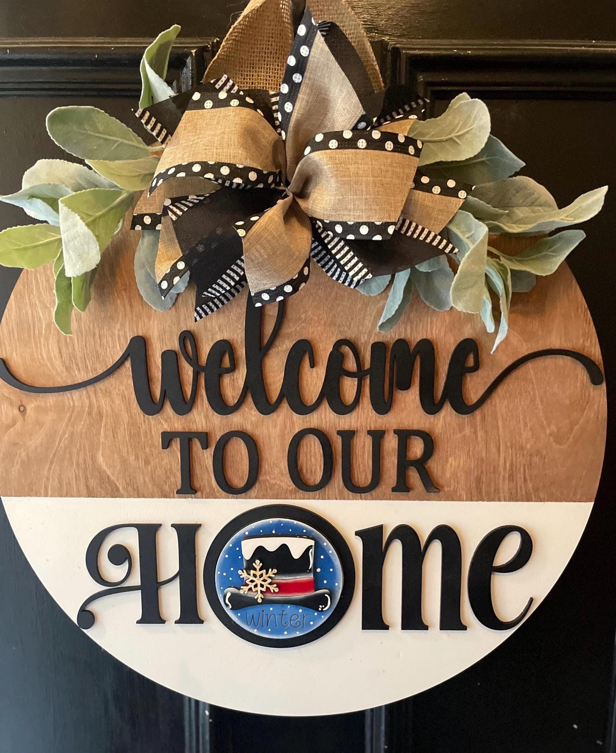 Interchangeable Door Sign With Four Seasons, Seasonal Door Hanger ...