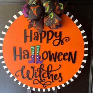 Halloween Door Hanger, Happy Halloween Witches, Witch Door Sign, Witch ...