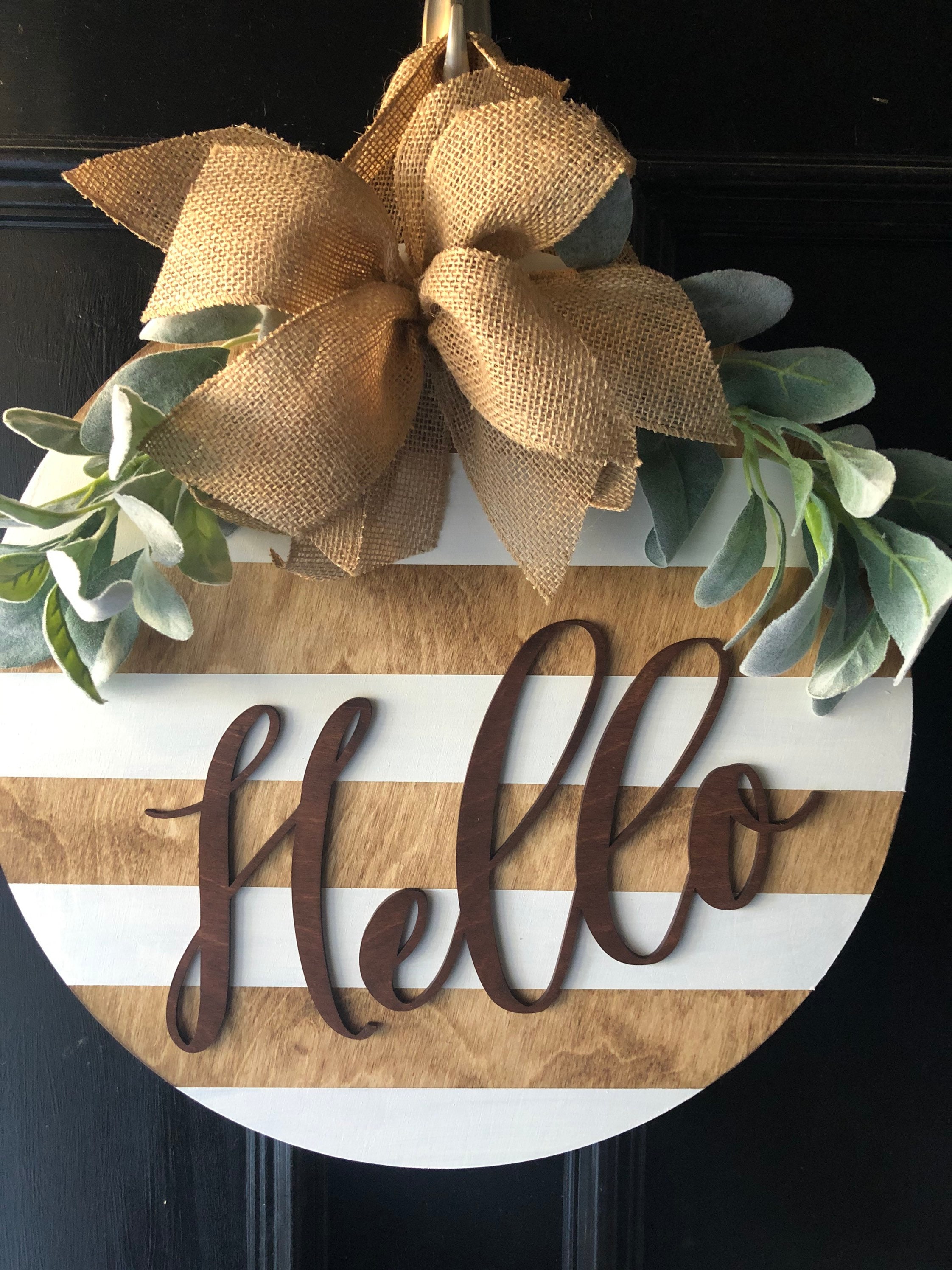 Hello With Stripes - Etsy