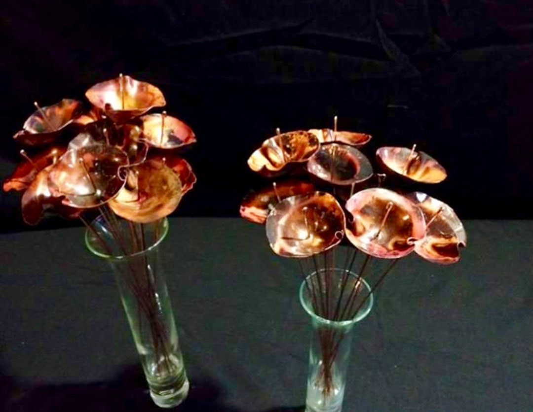 Hand Formed Copper Flowers - Etsy