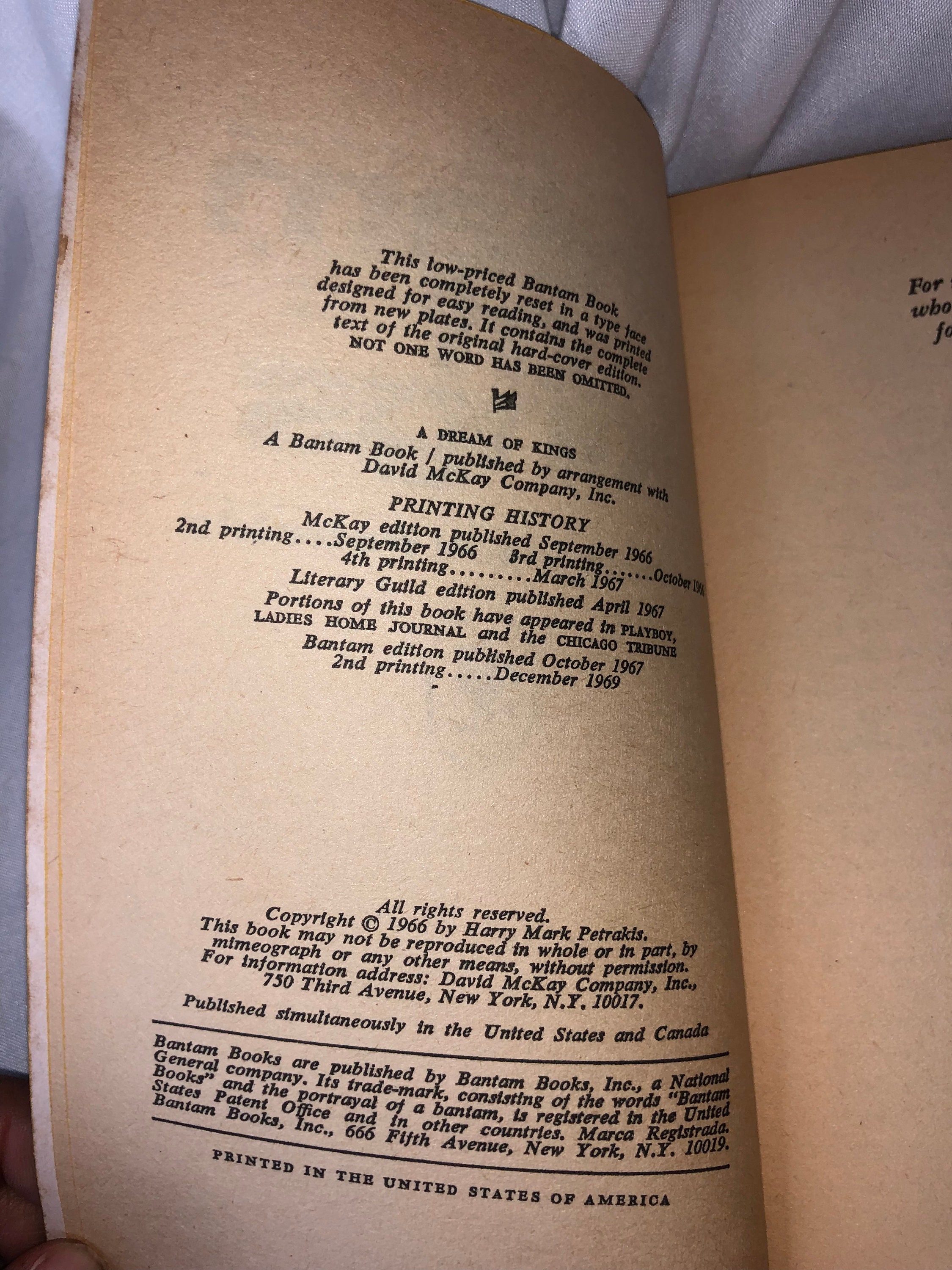 A Dream of Kings Harry Mark Petrakis Paperback 1969 - Etsy UK
