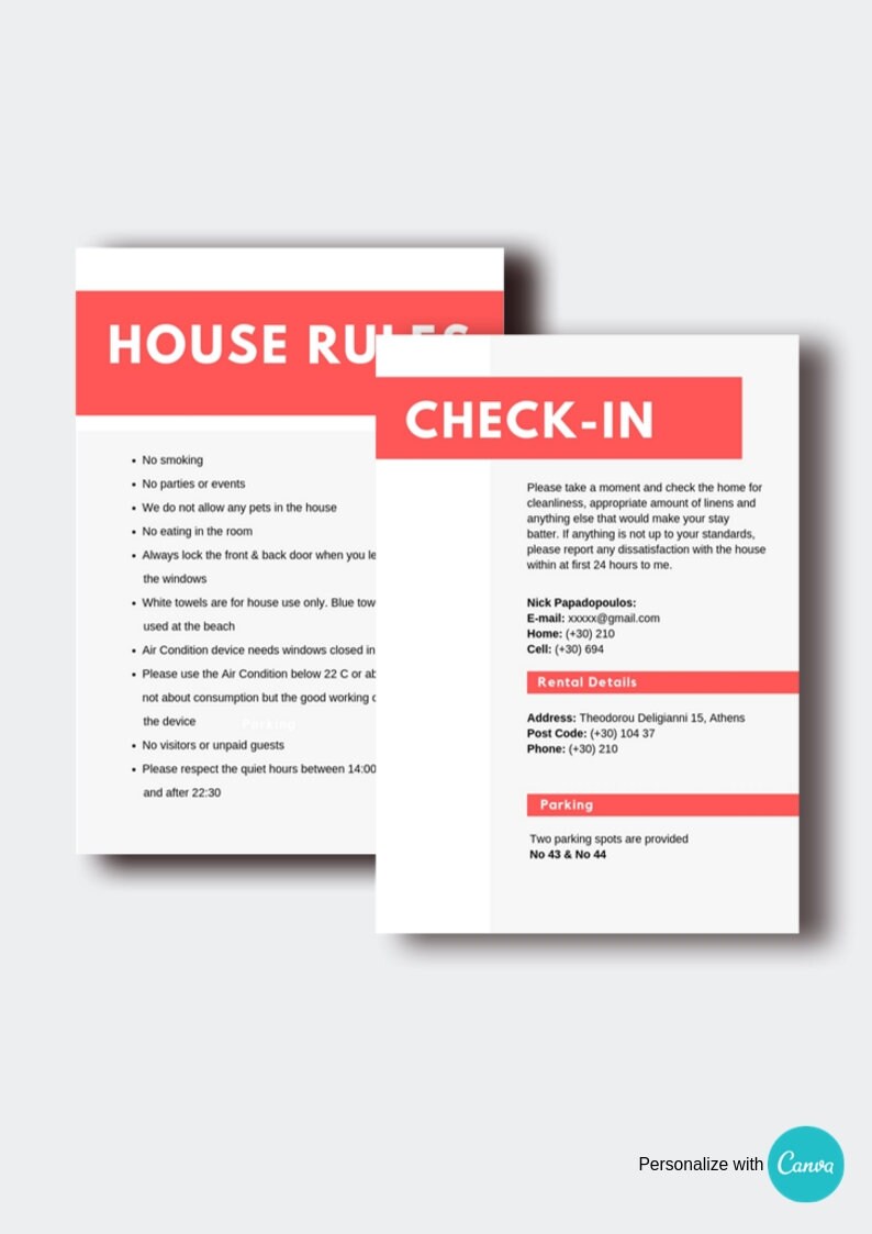 Premium House Manual & Mini Travel Guide Book 21 Pages - Etsy