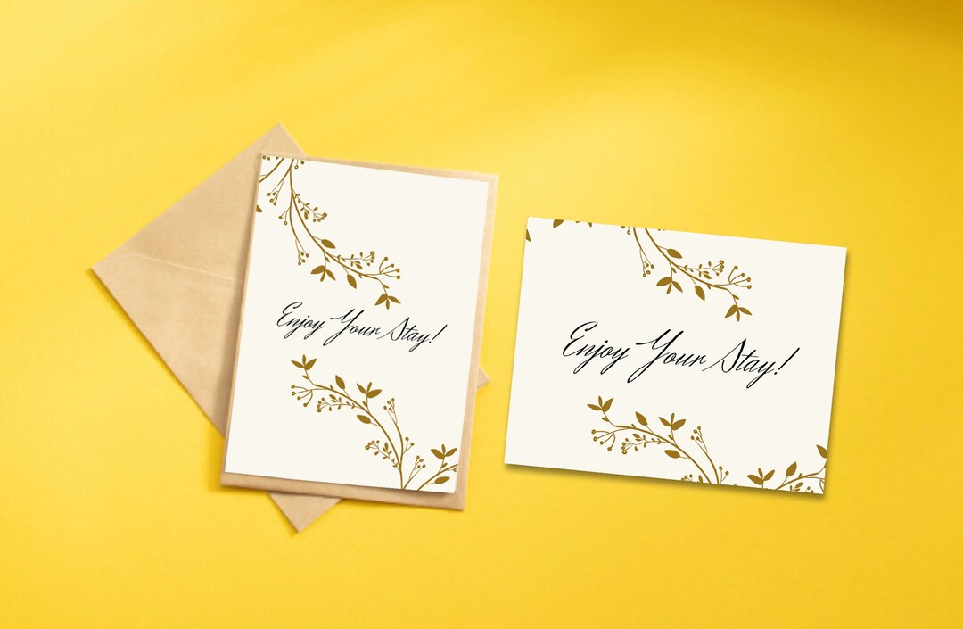 Welcome Card / Printable Hospitality Card, Airbnb Card / Guests Card - Etsy