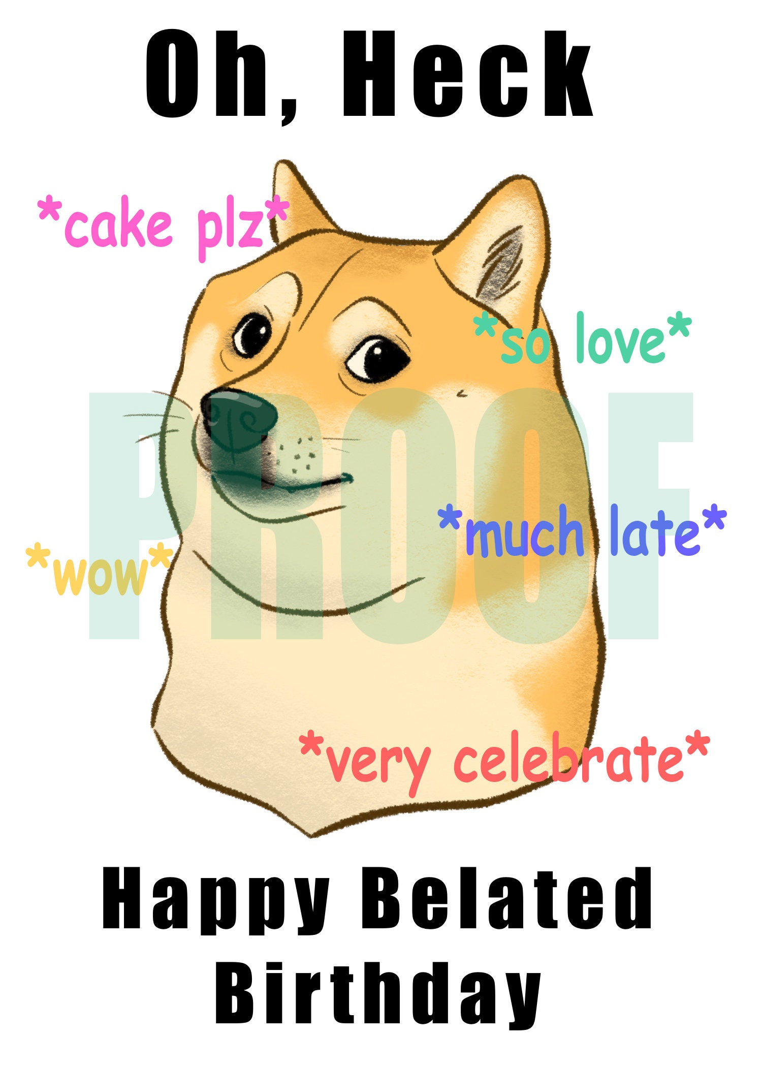 Télécharger Funny Bday Card, Doge Meme Birthday Card, Oh Heck, cadeau d ...