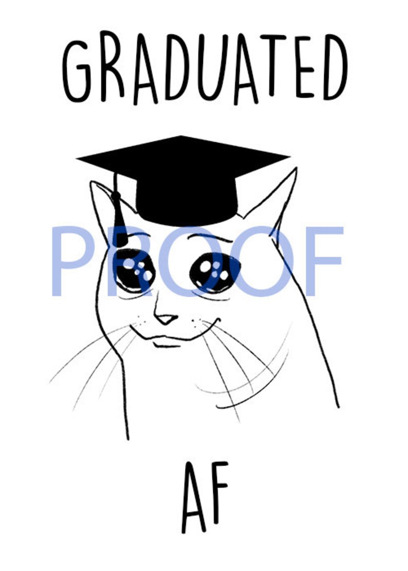 Download Funny Cat Meme Graduation Card Congratulations Grad - Etsy