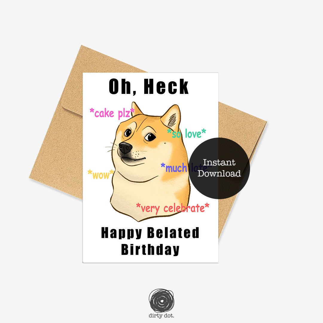 Télécharger Funny Bday Card, Doge Meme Birthday Card, Oh Heck, cadeau d ...