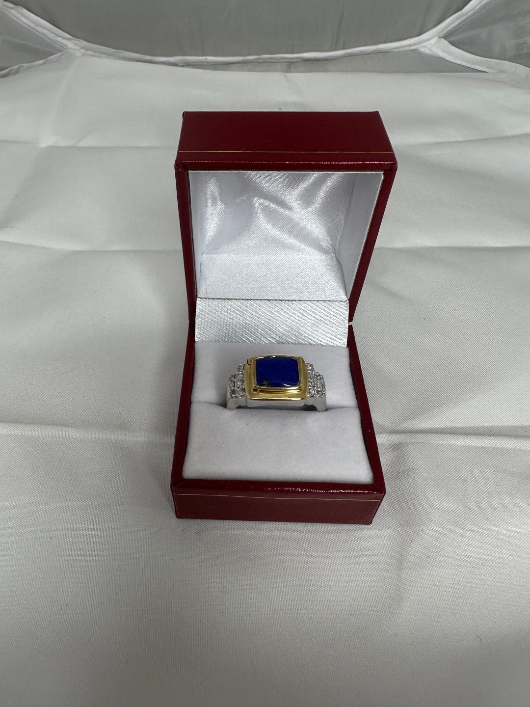 Blue Lapis Color Stone CZ Cubic Zirconium Accent 925 Gold Vermeil ...