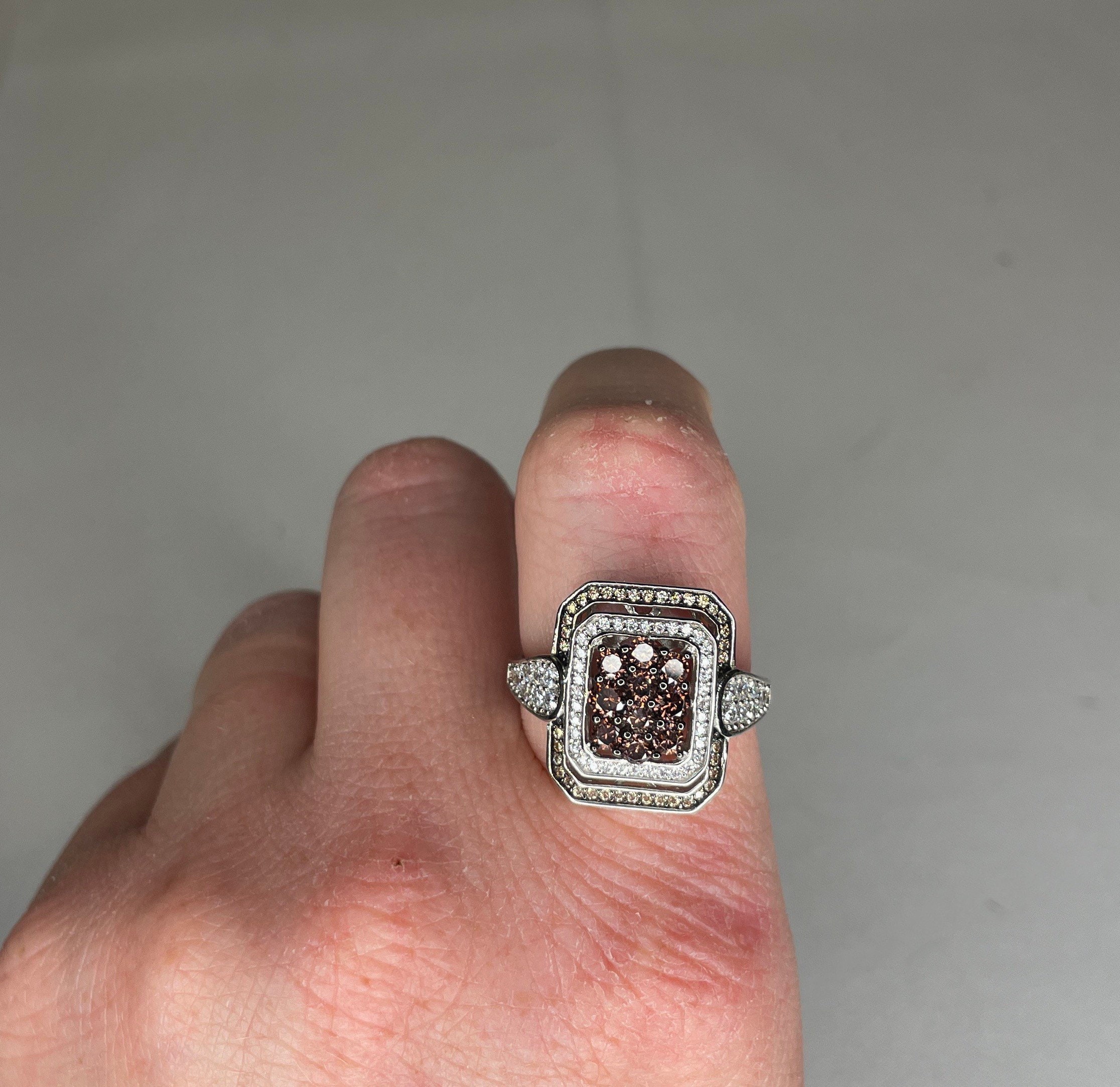 Bella Luce Rectangle With Round Accent Faux Diamond Sterling - Etsy