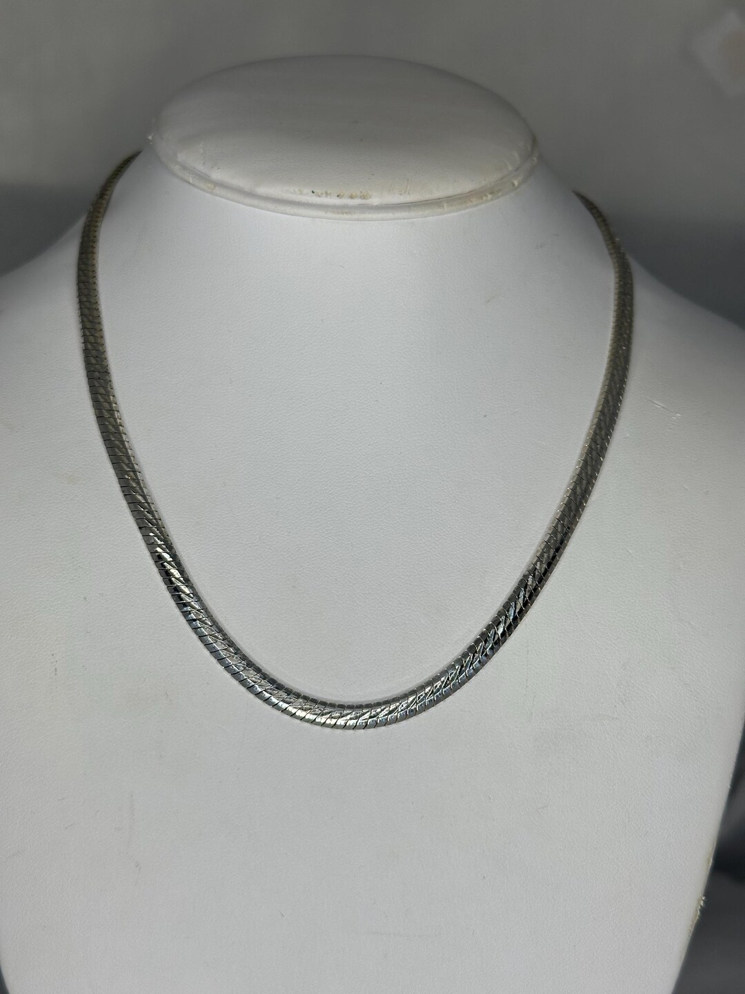 Snake Pattern Heavy Milor Solid 925 Sterling Silver Omega Chain ...