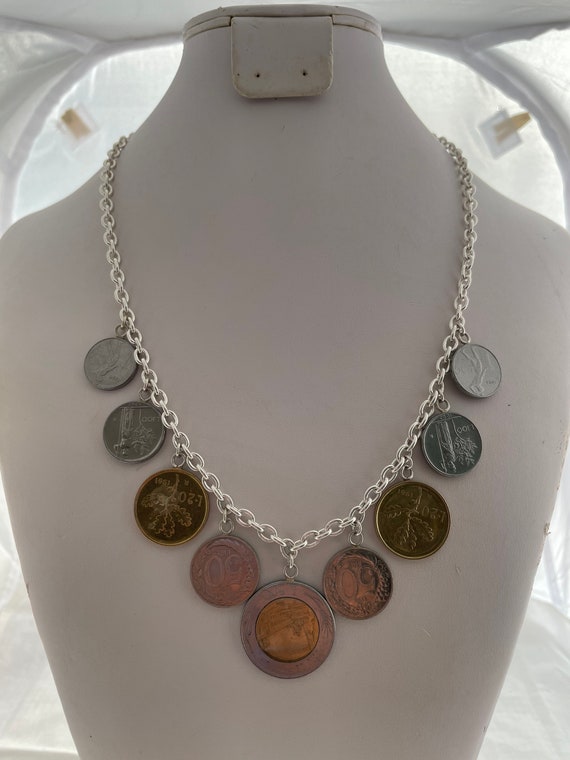 World Coin Necklace + Bracelet 925 Sterling Silver Se… - Gem