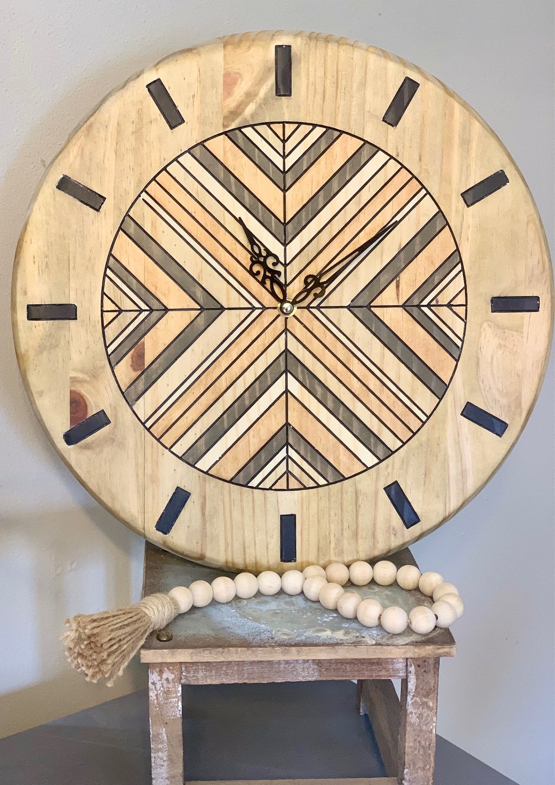 Hand Crafted Barn Wood Quilt Pattern Clocks for Every Crafter or Farm ...