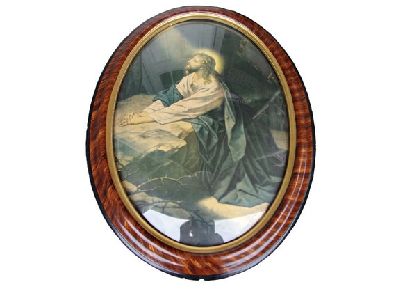 Antique Convex Frame OVAL Jesus Print Religious Print - Etsy