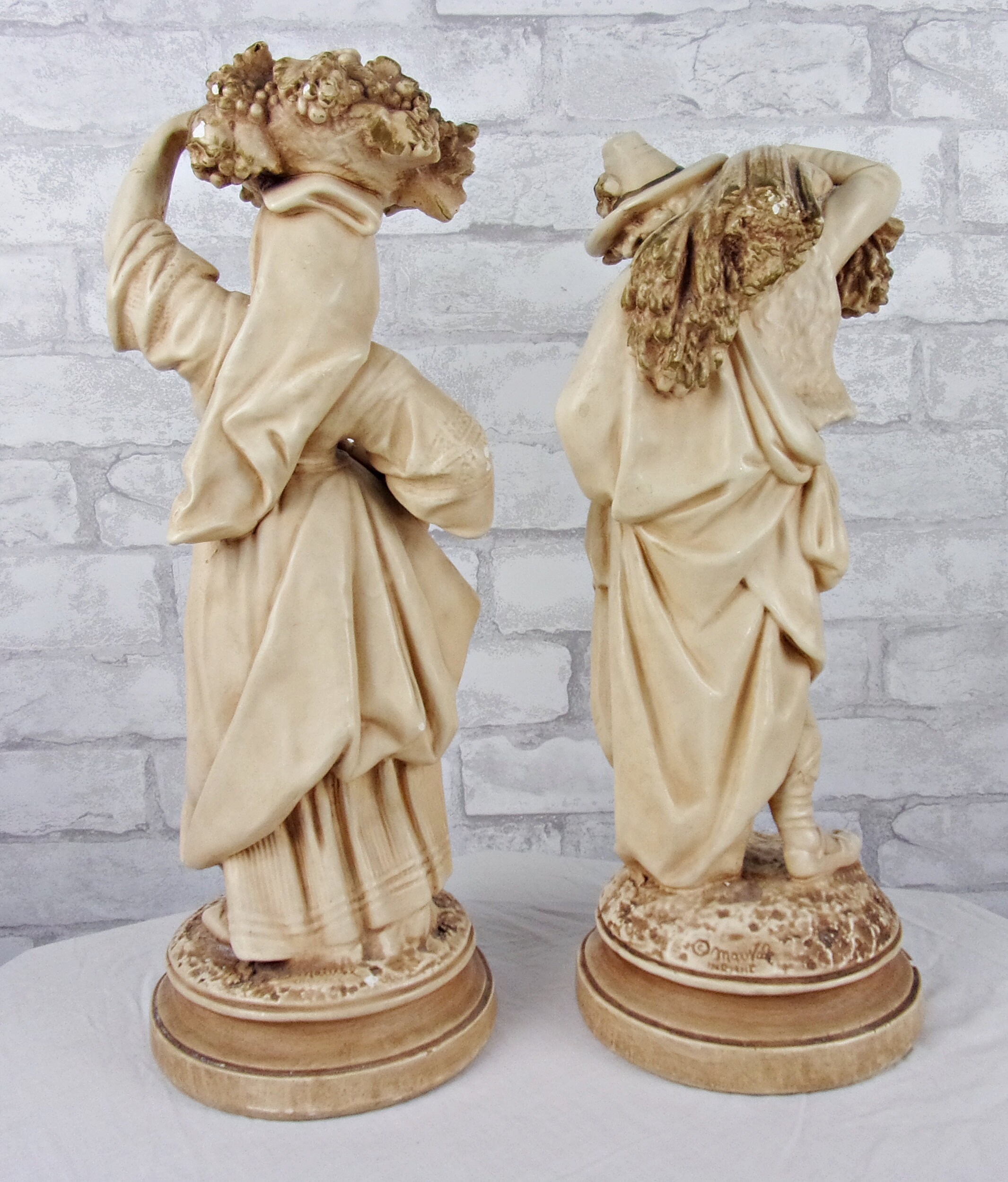 Vintage Chalkware Statues Figures Man And Woman Italian | Etsy