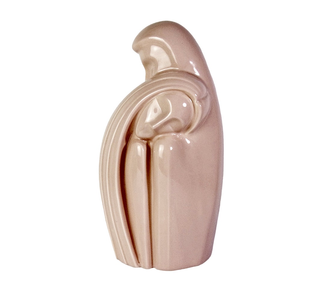 Vintage Haeger Couple Sculpture Statue PINK Art Deco Lovers Embrace ...