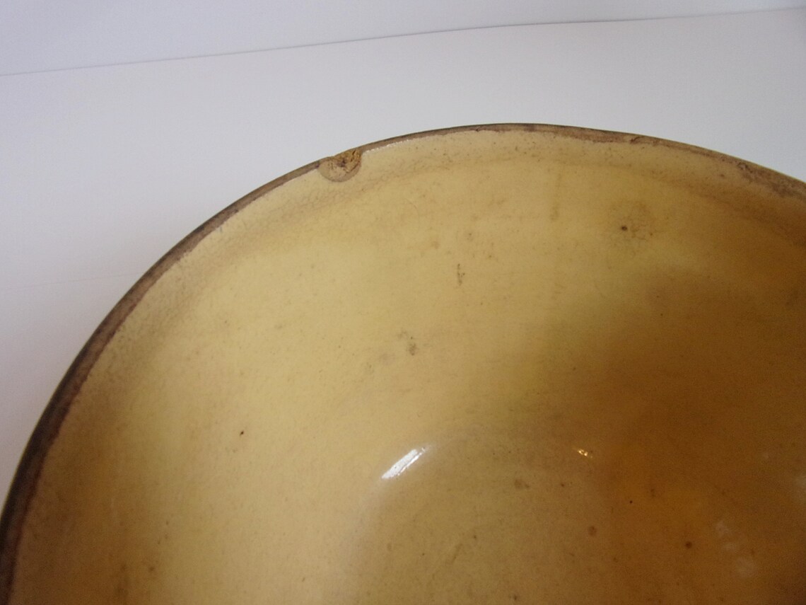 Antique Yellow Ware Bowl Mixing Pottery Striped Yellowware - Etsy