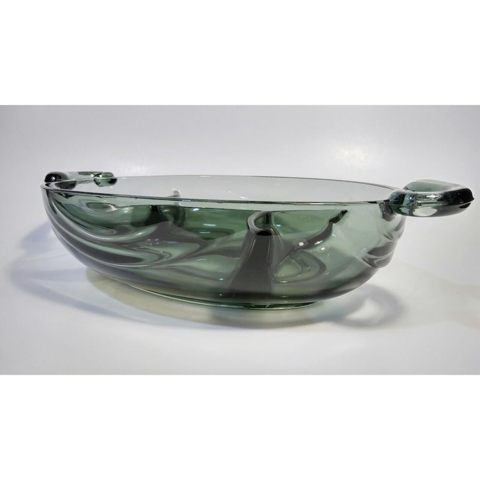 Vintage Glass Serving Divided Dish Bowl Mid Century Art Glass - Etsy