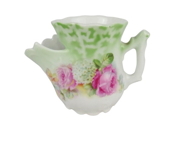 Antique Shaving MUG Scuttle Porcelain Victorian Floral Design | Etsy