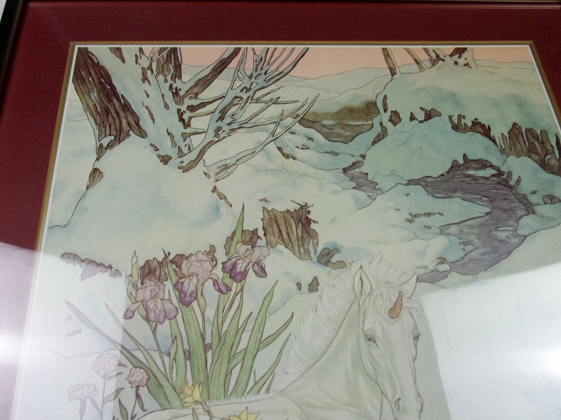 Vintage Unicorn Fantasy Art Print Framed Wall Art Picture Art - Etsy