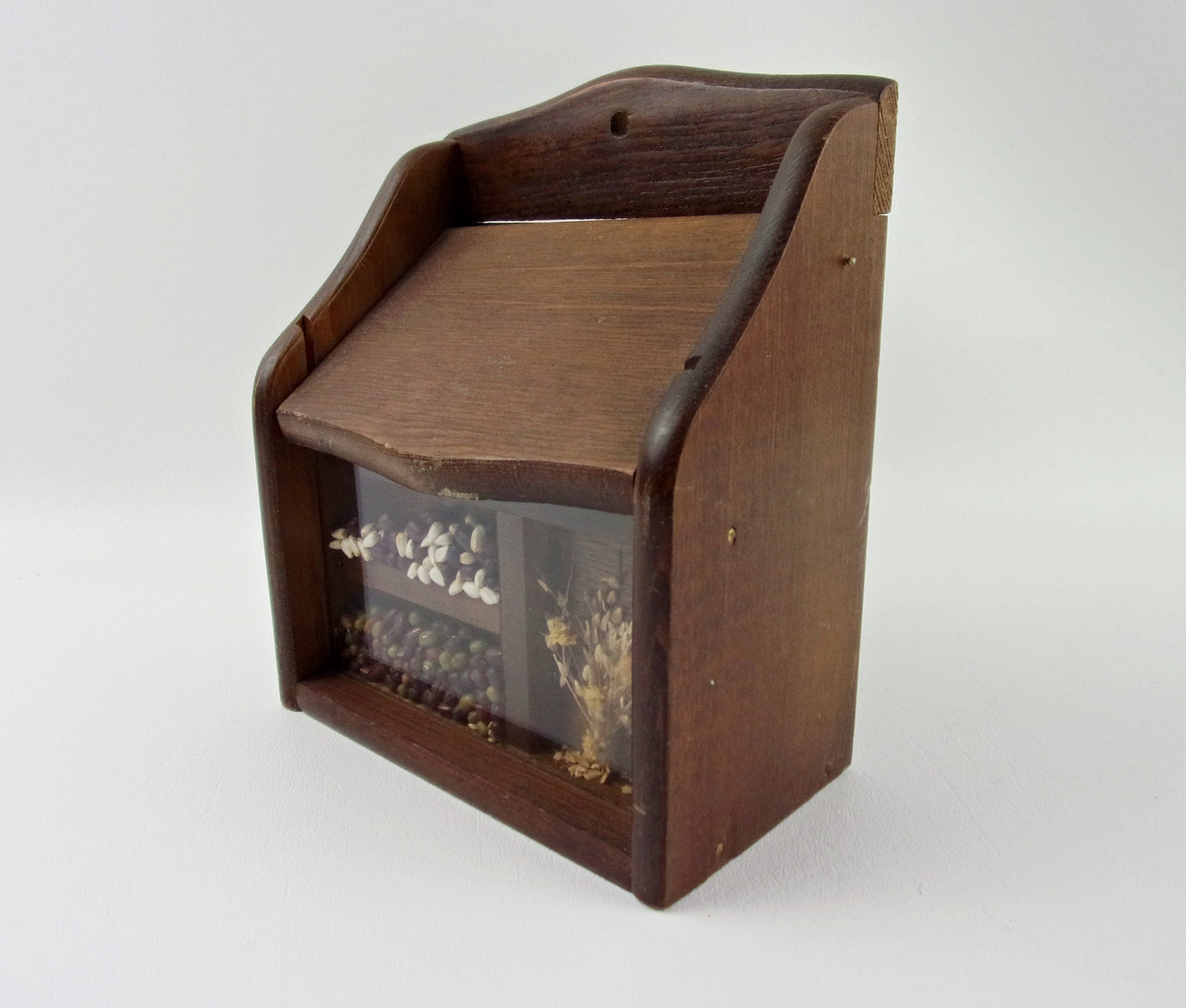 Vintage Wood Recipe Box Dried Beans Flowers Cottagecore Boho | Etsy