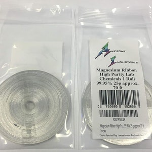 Magnesium Ribbon High Purity Lab Chemicals Rolls 99.95% 25 G Approx 70 ...