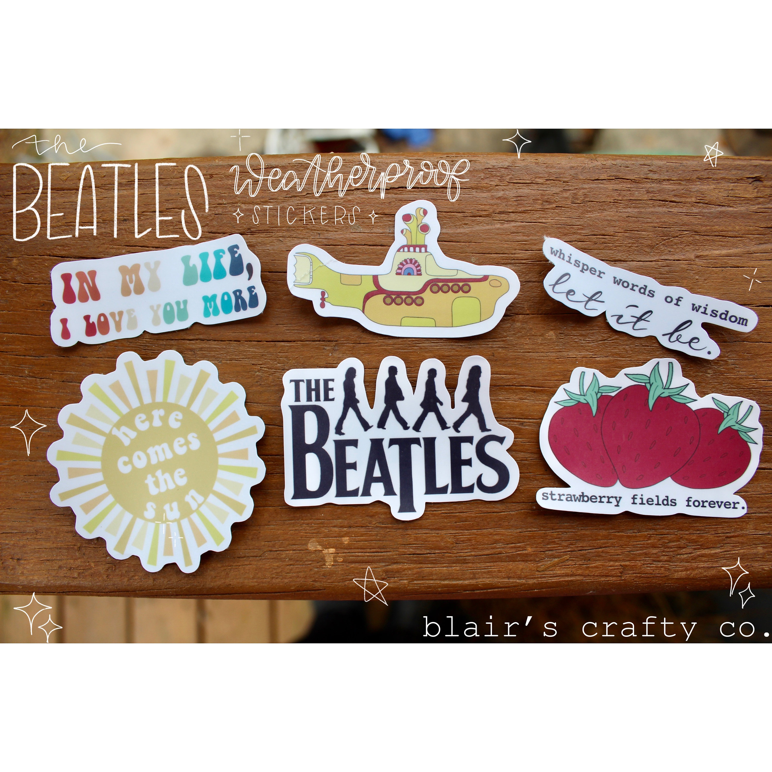 The Beatles Stickers | Etsy