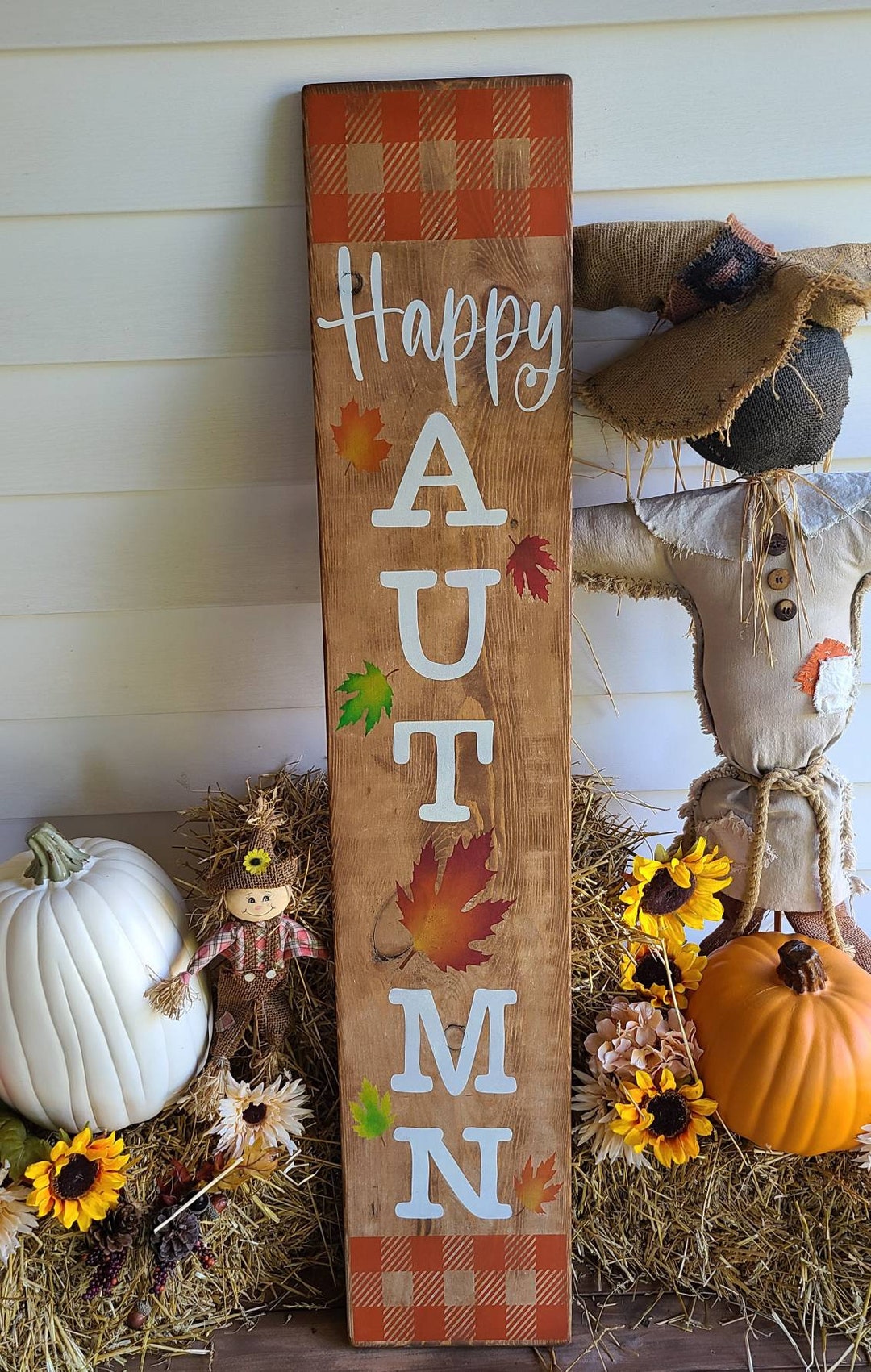 Fall Decor Happy Autumn Fall Porch Sign Home Decor - Etsy