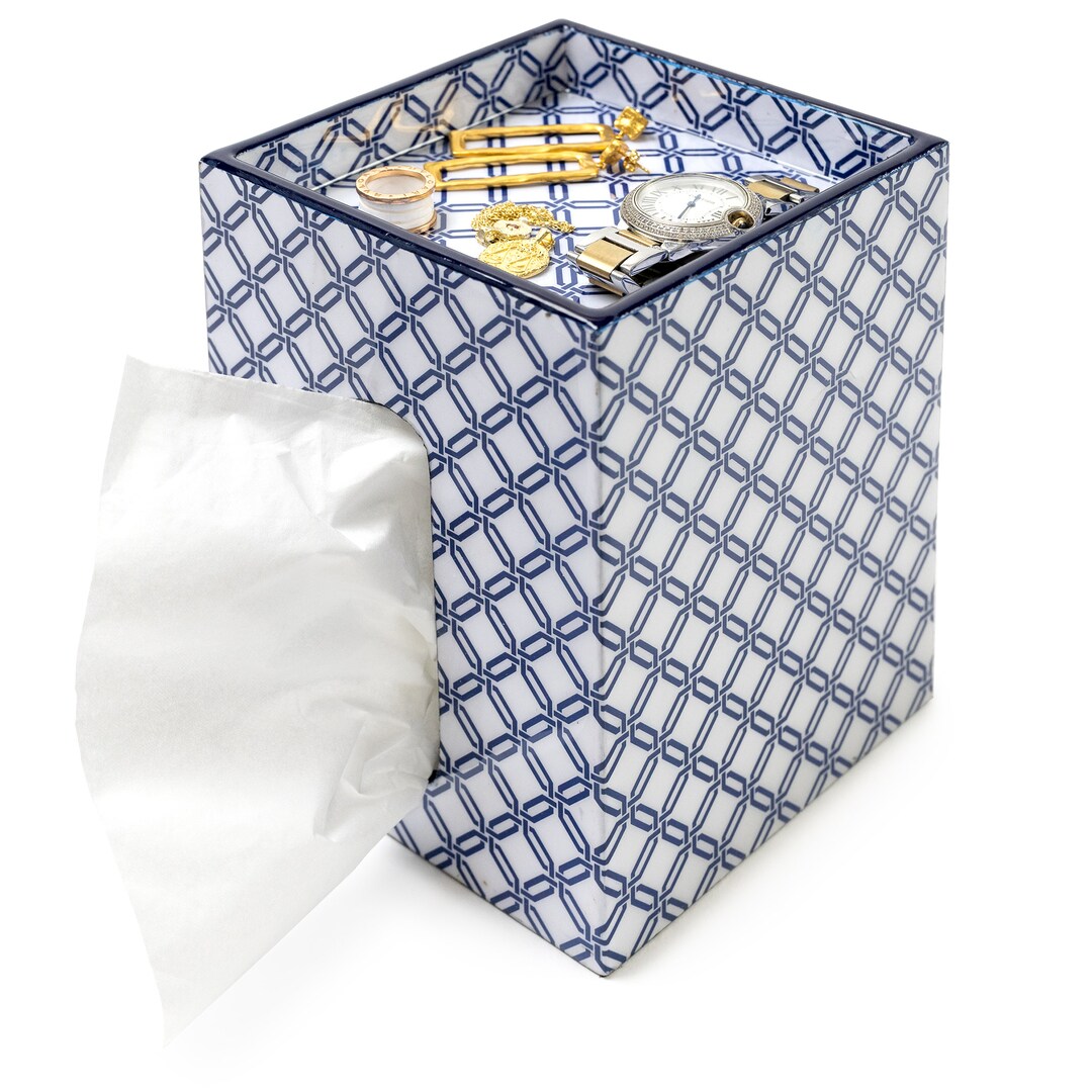 Handmade Square Tissue Box Cover With Top Trinket Tray 5.5x7 - Etsy