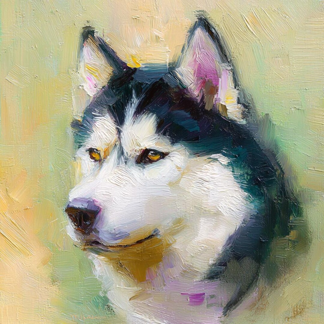 Husky Oil Painting, Home Decor, Impasto, Wall Art - Etsy