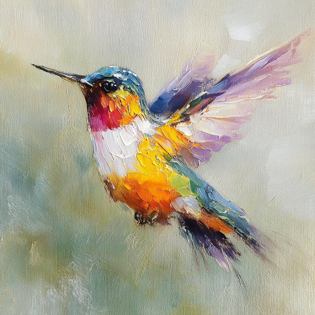 Hummingbird Oil Painting, Home Decor, Wall Art, Original Painting ...