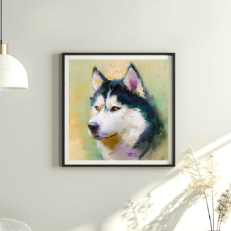 Husky Oil Painting, Home Decor, Impasto, Wall Art - Etsy