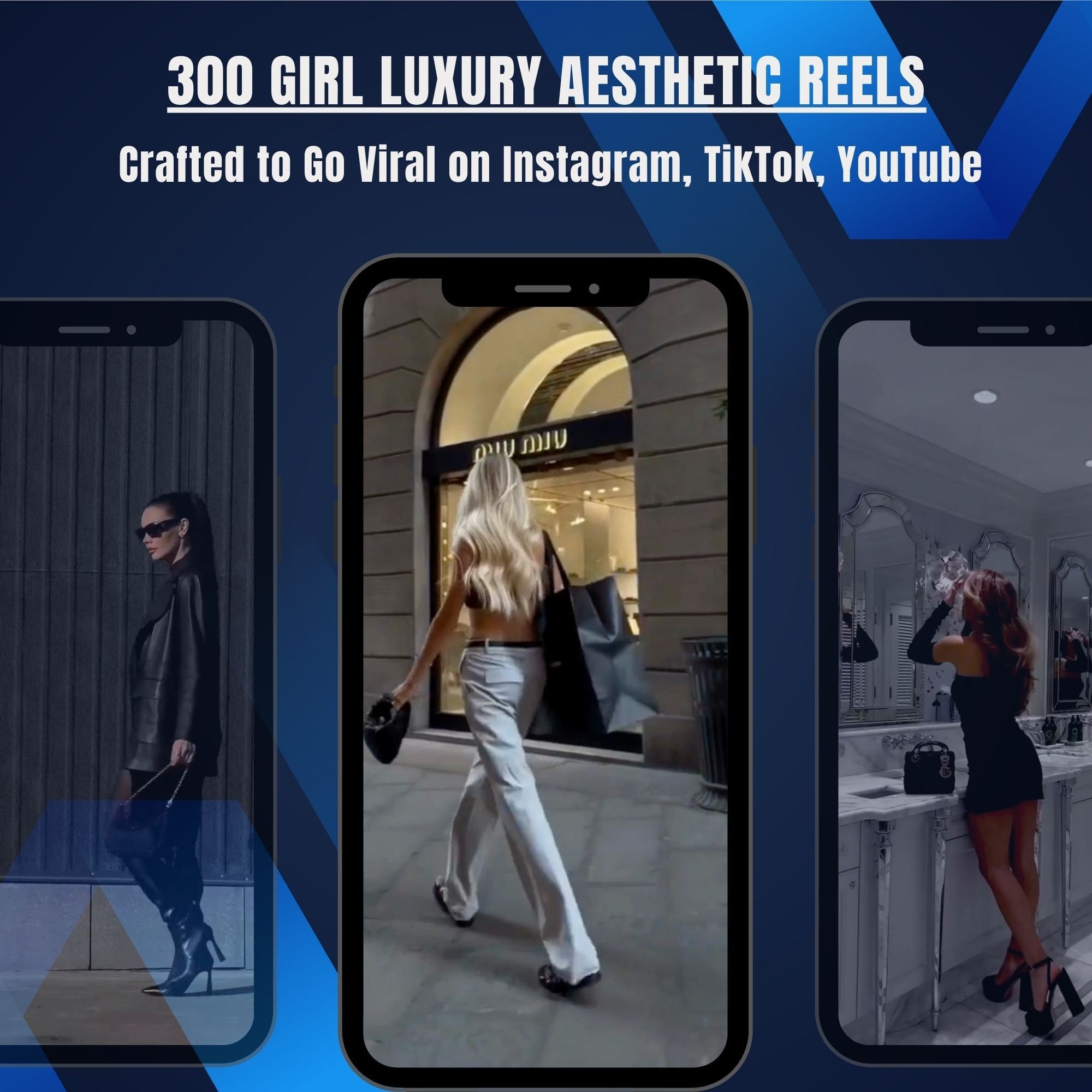 300 Women Aesthetic Luxury Reels Bundle | Hustling Mindset Woman Reels ...