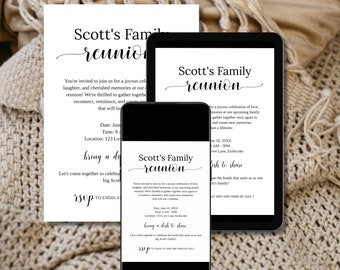 Family Reunion Editable Invitation Template, Customizable Family ...